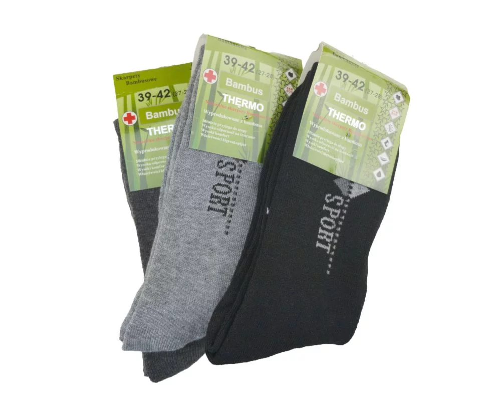 Ciorapi termo din bambus pentru bărbați - desen sport - 3 perechi ...
